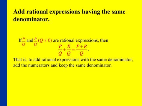 Ppt Adding And Subtracting Rational Expressions With Like