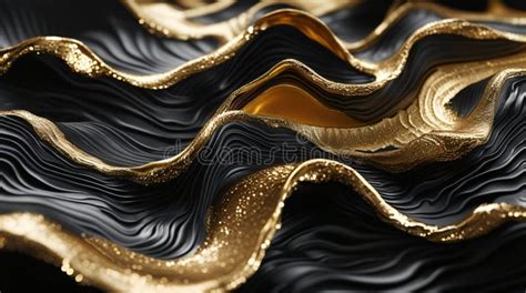 Abstract Black And Gold Wavy Texture Background Stock Illustration Illustration Of Golden