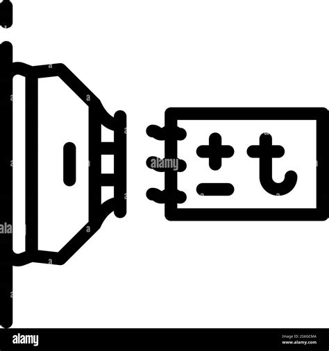 Thermal Sensor Line Icon Vector Thermal Sensor Sign Isolated Contour Symbol Black Illustration