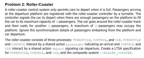 Solved Problem 2 Roller Coaster A Roller Coaster Control