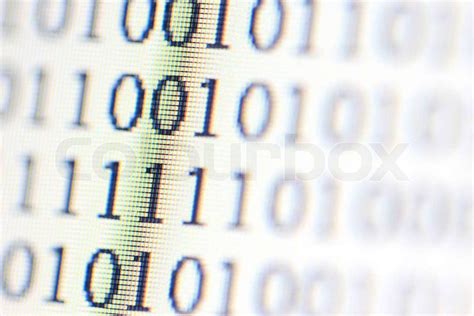 01 Binary Code On Led Computer Monitor Colourbox
