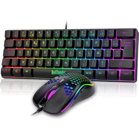 Ensemble Clavier Et Souris En Gamer Azerty Français Mini Clavier Ultra Compact