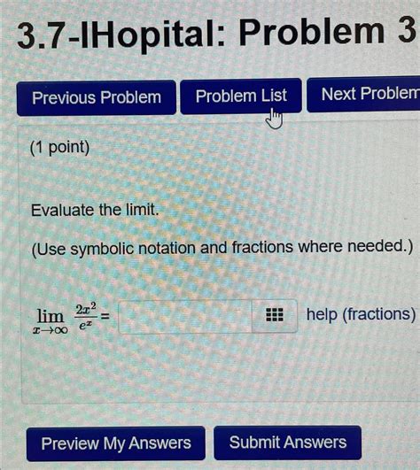 solved 3 7 ihopital problem 3previous problemproblem