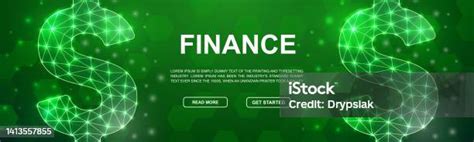 머리 승진 깃발을 위한 달러 다각형 상징 수평 로우 폴리 포스터 일러스트레이션 경제 금융 디자인 템플릿 일러스트 개념 3차원