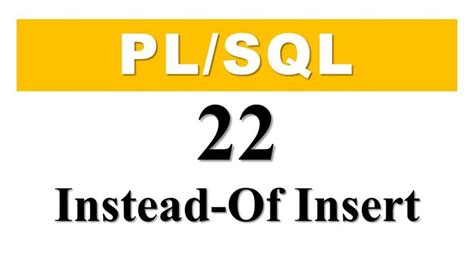 PL SQL Tutorial 22 How To Create Instead OF Insert Trigger In Oracle Database Pl Sql Sql