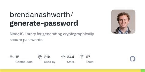 github brendanashworth generate password nodejs library for