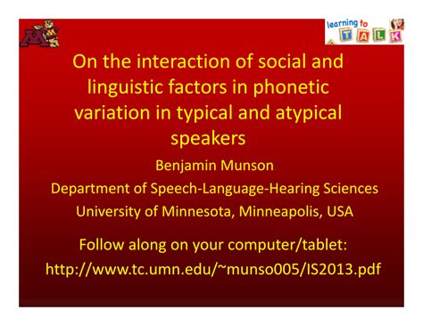 Pdf On The Interaction Of Social And Linguistic Factors In Phonetic