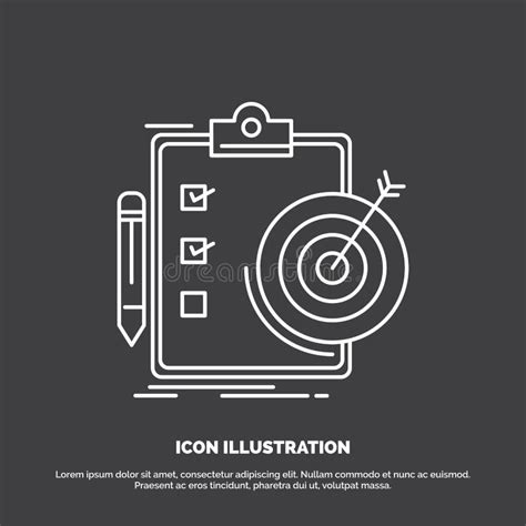 Goals Report Analytics Target Achievement Icon Line Vector Symbol For Ui And Ux Website Or