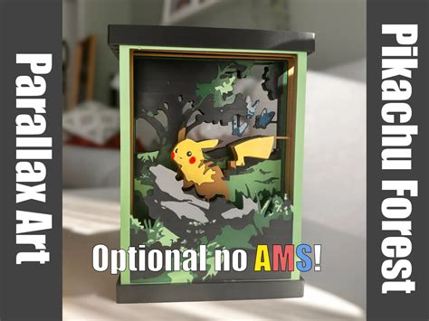 Parallax Art Pikachu Forest No Ams Option By Pel3d Makerworld