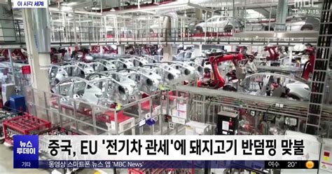이 시각 세계 중국 Eu 전기차 관세에 돼지고기 반덤핑 맞불