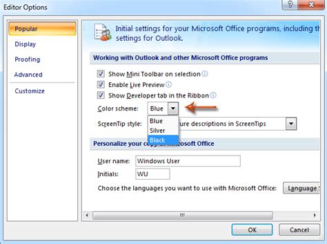 How To Change Ribbon Color Scheme In Outlook