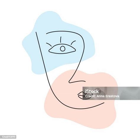 추상적 인 배경에 손으로 그려진 여성의 얼굴의 스케치 낙서 스케치 현대 벡터 일러스트레이션 0명에 대한 스톡 벡터 아트 및 기타 이미지 Istock