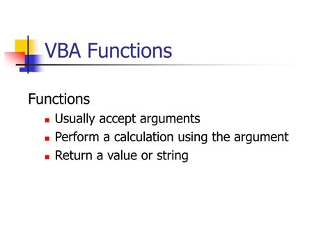 PPT VBA Functions PowerPoint Presentation Free Download ID 4356945