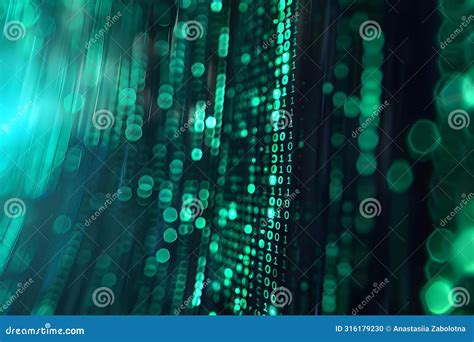 Digital Matrix Background With Binary Code For Internet Security And Data Protection Concept