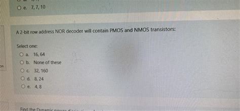 Solved On O E 7 7 10 A 2 Bit Row Address Nor Decoder Will