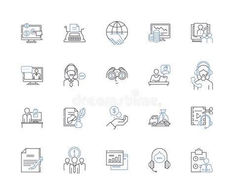 Workflow And Employee Outline Icons Collection Workforce Employee Automation Task Process