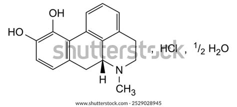 Chemical Structure Apomorphine Hydrochloride Hemihydrate Drug Stock Vector Royalty Free