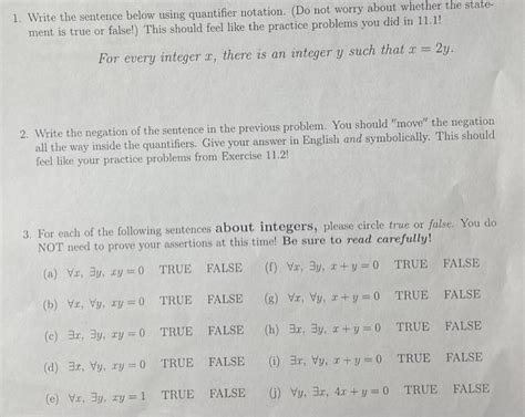 solved 1 write the sentence below using quantifier