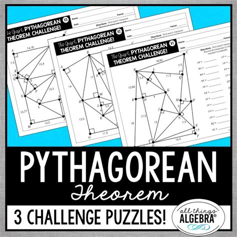 Pythagorean Theorem Challenge Puzzles All Things Algebra®