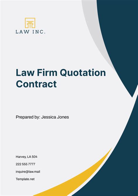 Free Law Firm Quotation Contract Template To Edit Online