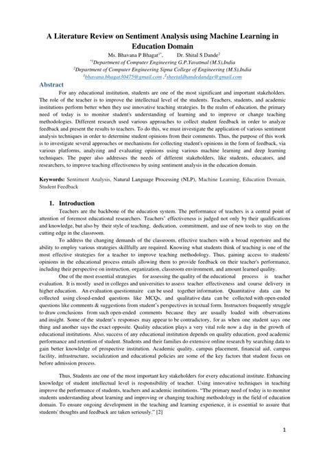 Pdf A Literature Review On Sentiment Analysis Using Machine Learning