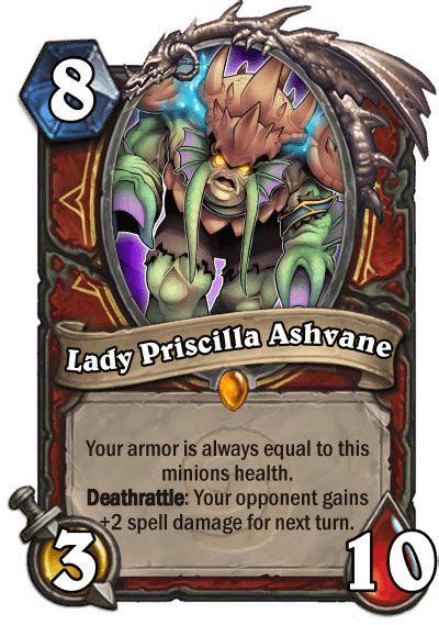 Lady Priscilla Ashvane Warrior Legendary Minion R Hearthstone