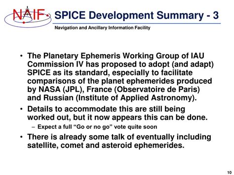 Ppt Naif Node Report Addresses Both Naif Node And Spice Development