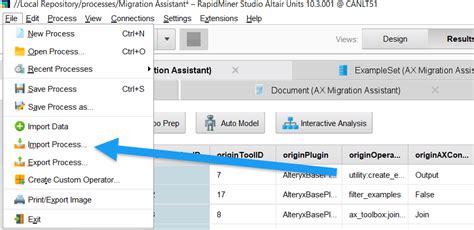 ax migration assistant user guide altair rapidminer documentation