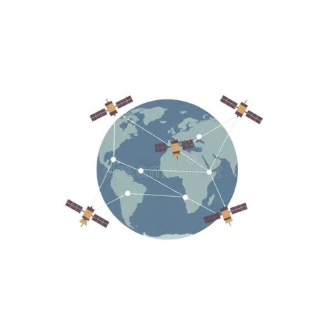 Global Satellite Network Orbiting Earth Stock Illustration Illustration Of Pixel Technology