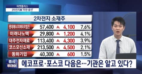 에코프로·포스코 다음은기관은 알고 있다 마켓플러스