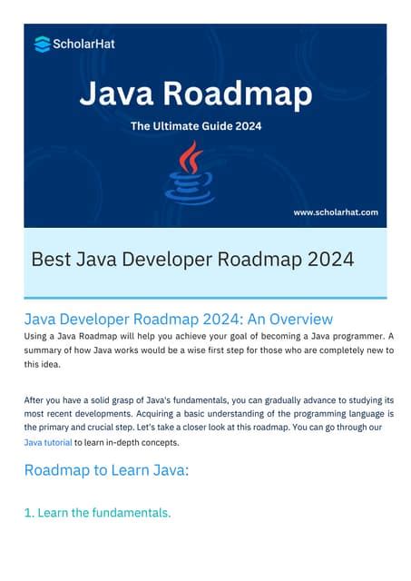 Java Developer Roadmap Pdf By Scholarhat Pdf Programming Languages Computing