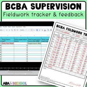 BCBA Fieldwork Supervision Tracker ABA In Babe