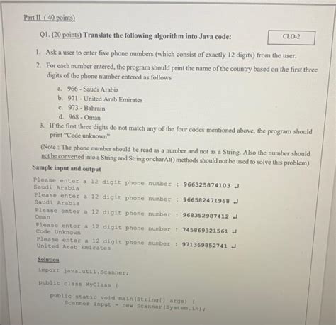 Solved Part Ii 40 Points Q1 20 Points Translate The