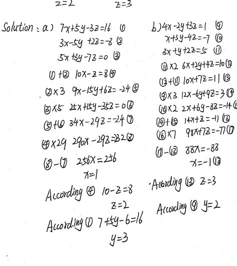 Solved Self Practice 3 2 1 Solve The Following Systems Of Linear Equations Using The