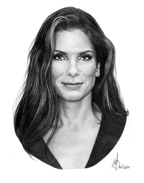 Sandra Bullock Drawing Drawing By Murphy Elliott