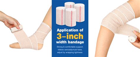Azen Premium 8 Pack Elastic Bandage Wrap 2x2 2x3 2x4