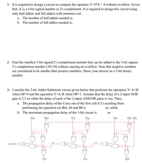 Solved It Is Required To Design A Circuit To Compute The Chegg