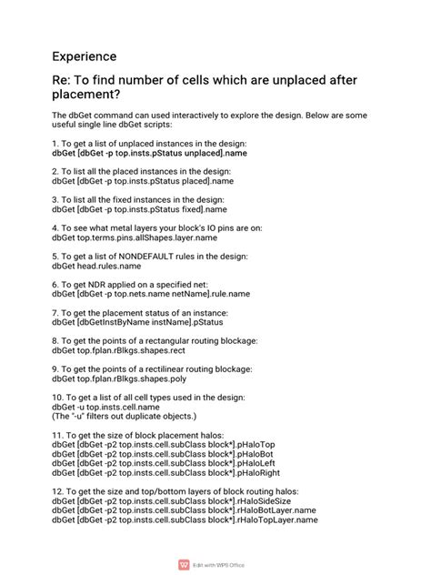 Exploring Useful Dbget Commands To Interactively Query A Design Database Pdf