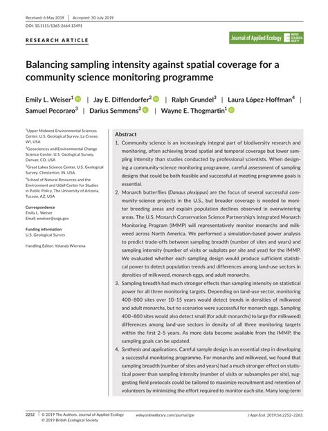 Pdf Balancing Sampling Intensity Against Spatial Coverage For A