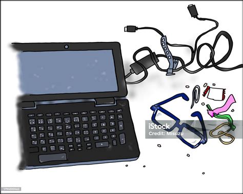 Computer And Desk Clutter Stock Illustration Download Image Now Decluttering Desk Office