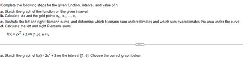 solved complete the following steps for the given