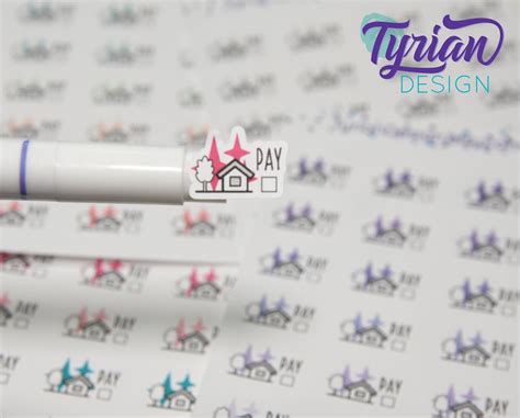 Housing Payment Stickers Different Color Options Keep Track Of Rent