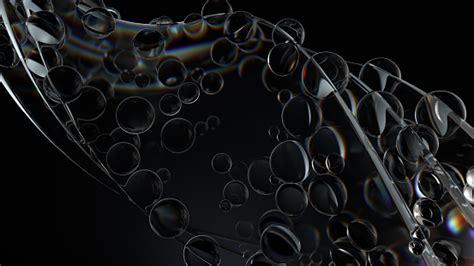 분산 효과와 어두운 배경에 트위스트 유리 모양의 부드러운 3d 렌더링 3차원 형태에 대한 스톡 사진 및 기타 이미지 3차원