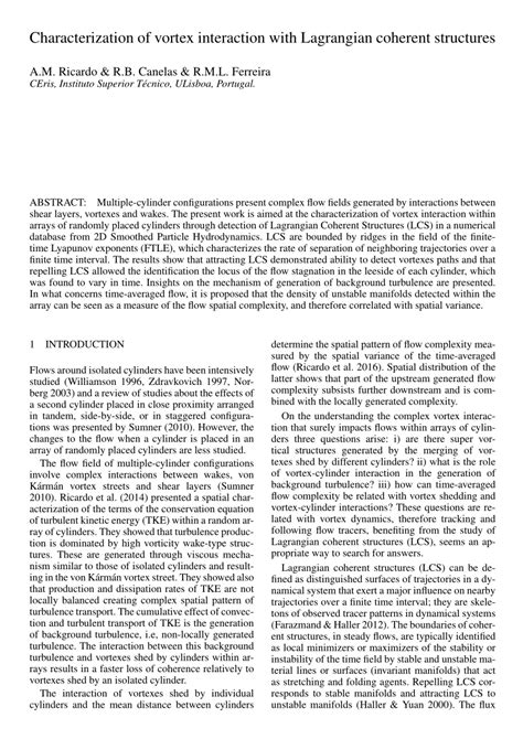 Pdf Characterization Of Vortex Interaction With Lagrangian Coherent Structures