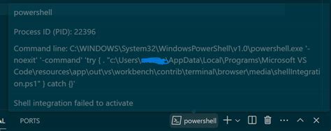 javascript what does it mean shell integration failed to activate