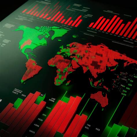 premium photo world statistics with map and graphic columns generative ai