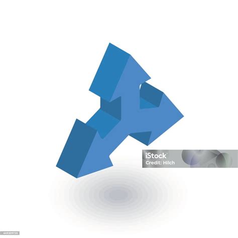 3방법 방향 화살표 등각 투영 평면 아이콘입니다 3 차원 벡터 3차원 형태에 대한 스톡 벡터 아트 및 기타 이미지 3차원 형태 가리키기 개념 기호 Istock