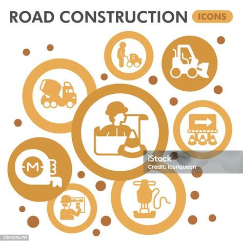 도로 기호 수집 또는 스케치 만들기 웹 및 앱용 글리프 스타일 표지판의 건설 테마 버블 흰색 배경에 고립된 벡터 그래픽입니다 건설 산업에 대한 스톡 벡터 아트 및 기타