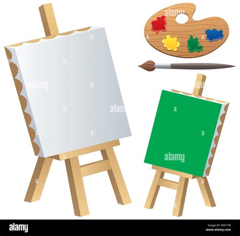 Artistic Equipment Canvas Palette Stock Vector Images Alamy