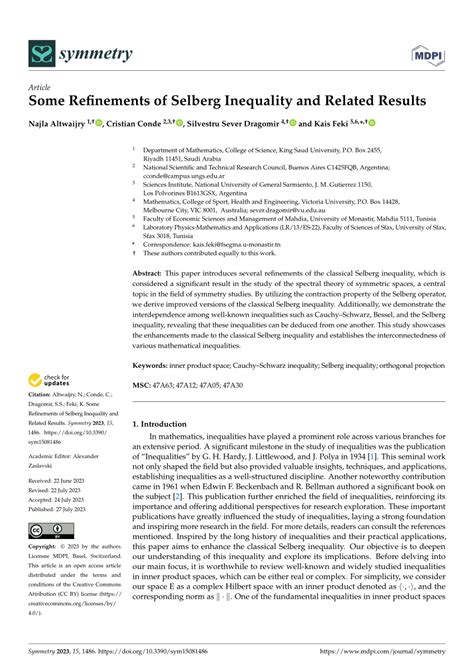 Pdf Some Refinements Of Selberg Inequality And Related Results